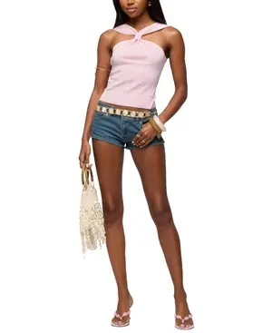 EDIKTED Kerren Knotted Knit Top