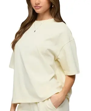 EDIKTED Cecilia Oversized Cotton T-shirt - Light-yellow