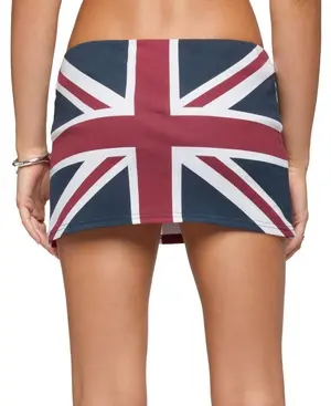 EDIKTED Union Jack Print Mini Skort