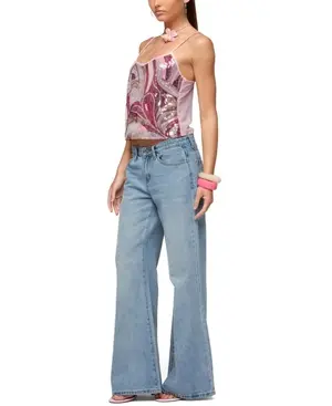 EDIKTED Ceren Abstract Sequin Tank Top