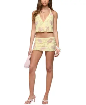 EDIKTED Beaded Floral Mini Skort