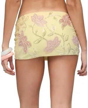 EDIKTED Beaded Floral Mini Skort