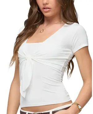 EDIKTED Malka Two Piece Tie Front Top