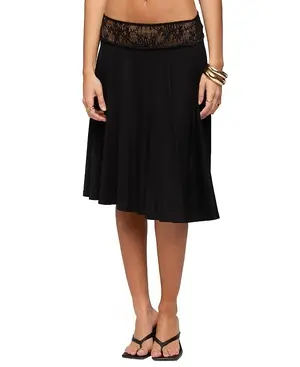 EDIKTED Crochet Waist Midi Skirt