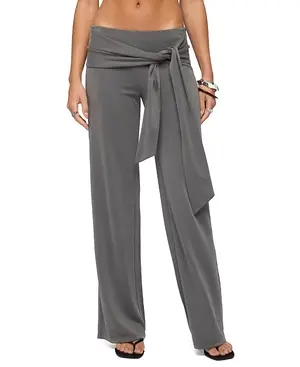 EDIKTED Xyla Straight Leg Tie Pants