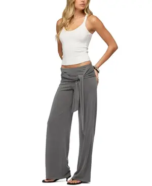 EDIKTED Xyla Straight Leg Tie Pants