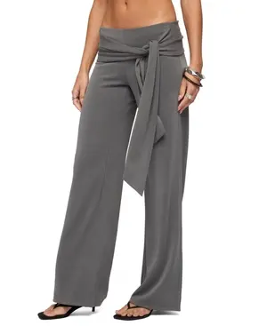 EDIKTED Xyla Straight Leg Tie Pants