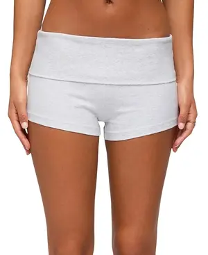 EDIKTED Marleaux Foldover Shorts - Light-gray-melange