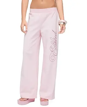 EDIKTED Studio Rhinestone Embellished Sweatpants - Light-pink