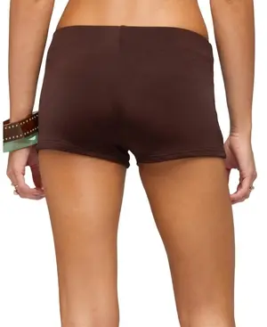 EDIKTED Janya Strappy Bead Belt Micro Shorts
