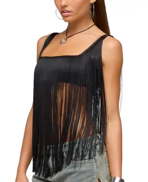 EDIKTED Eranthe Fringed Crop Top