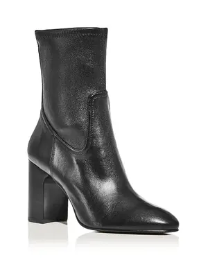 STUART WEITZMAN Mulberry Stretch Leather Ankle Boots