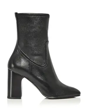 STUART WEITZMAN Mulberry Stretch Leather Ankle Boots