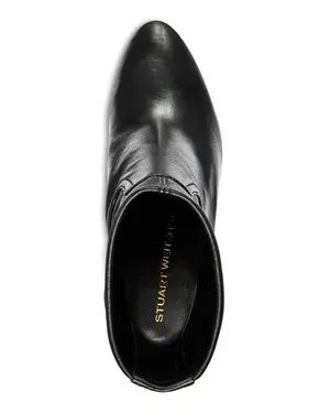 STUART WEITZMAN Mulberry Stretch Leather Ankle Boots