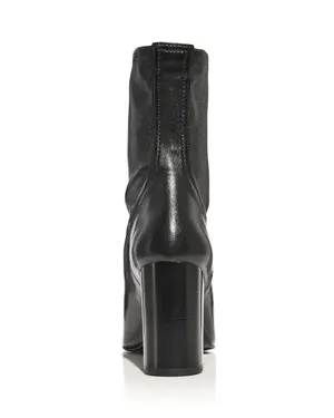 STUART WEITZMAN Mulberry Stretch Leather Ankle Boots