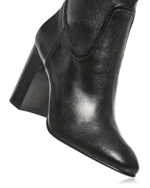 STUART WEITZMAN Mulberry Stretch Leather Ankle Boots
