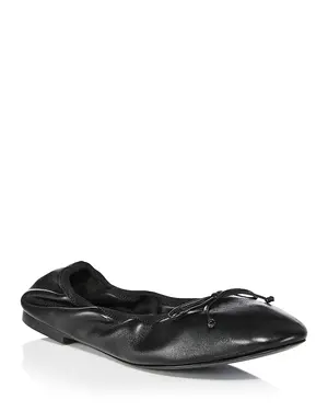 STUART WEITZMAN Nia Leather Ballet Flats - Black
