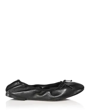 STUART WEITZMAN Nia Leather Ballet Flats - Black