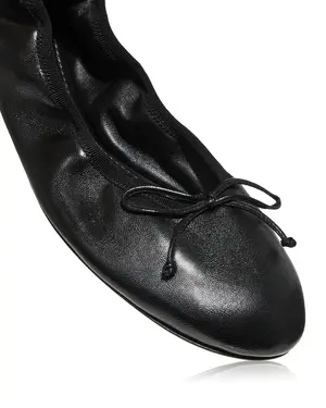 STUART WEITZMAN Nia Leather Ballet Flats - Black