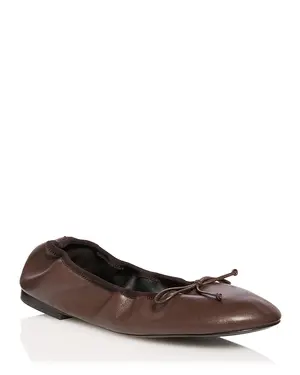 STUART WEITZMAN Nia Leather Ballet Flats - Walnut