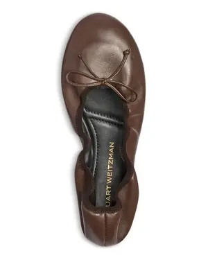 STUART WEITZMAN Nia Leather Ballet Flats - Walnut