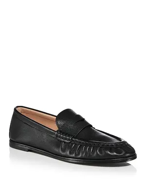 STUART WEITZMAN Spencer Leather Penny Loafers - Black
