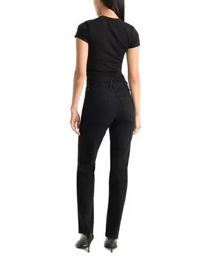 Good American Vintage Mid Rise Straight Jeans In Black441