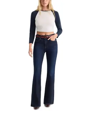 Good American Soft Tech Good Legs Flare Jeans In Indigo1308