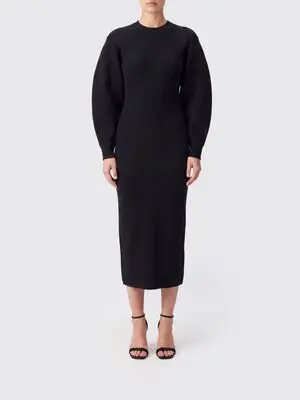 Loulou De Saison Elena Viscose-blend Knit Midi Dress With Balloon Sleeves