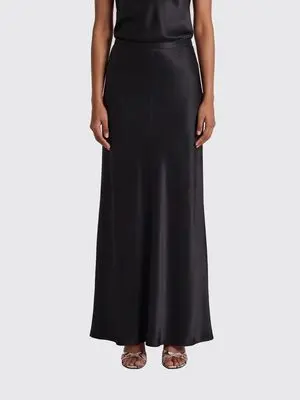 Alberta Ferretti High-waisted Satin Pencil Skirt With Asymmetrical Hem - Black