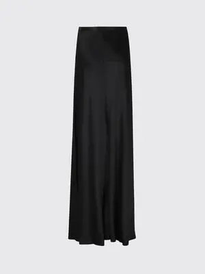 Alberta Ferretti High-waisted Satin Pencil Skirt With Asymmetrical Hem - Black