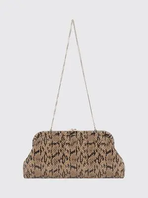 JIMMY CHOO Skylar Python-print Calfskin Clutch With Monogram Logo