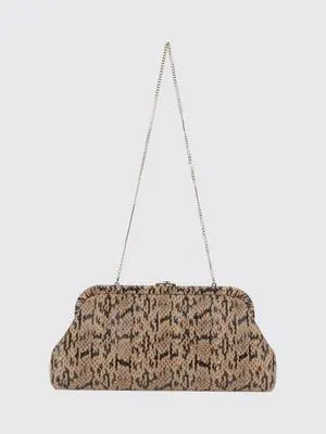 JIMMY CHOO Skylar Python-print Calfskin Clutch With Monogram Logo