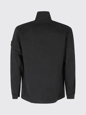 Stone Island Zip-up Jacket With Stand Collar And Dual Chest Pockets
