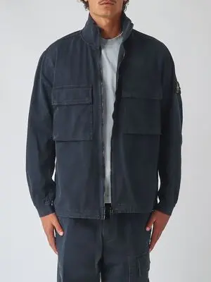 Stone Island Embroidered Shirt Jacket - Blue