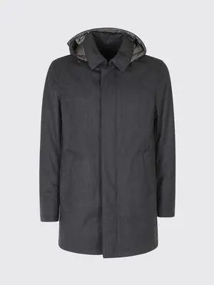Herno Hooded Water-repellent Padded Wool Blend Parka