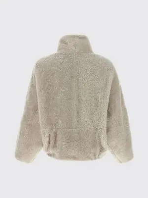 Brunello Cucinelli Cropped High-neck Shearling Jacket - Beige