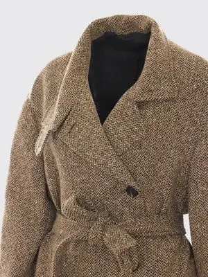 Brunello Cucinelli Chevron Wool Coat - Camel