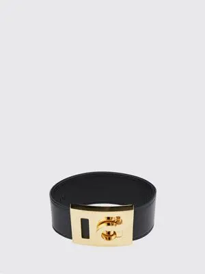 FERRAGAMO Lambskin Leather And Brass Bracelet With Logo Detail