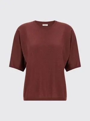 Brunello Cucinelli Relaxed Fit Cashmere And Silk Crewneck Jumper - Red