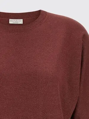Brunello Cucinelli Relaxed Fit Cashmere And Silk Crewneck Jumper - Red