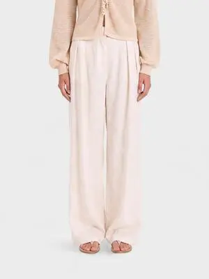 TWINSET Lyocell Palazzo Trousers - Beige