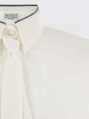 Brunello Cucinelli Shirt With Tie Detail - White