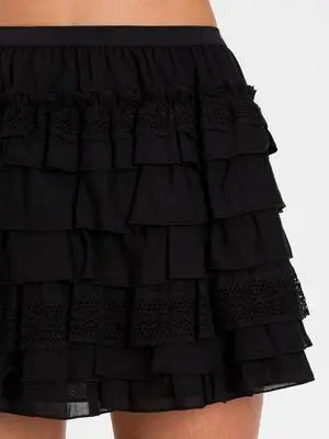TWINSET Tiered Cotton Skirt