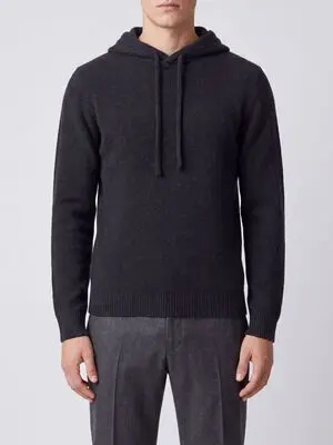 ROBERTO COLLINA Merino Wool Hoodie - Blue