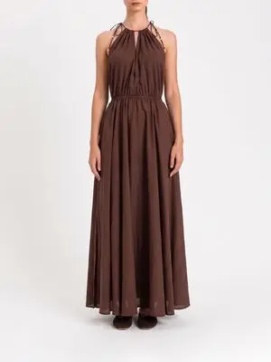 TWINSET Cotton Maxi Dress With Halterneck