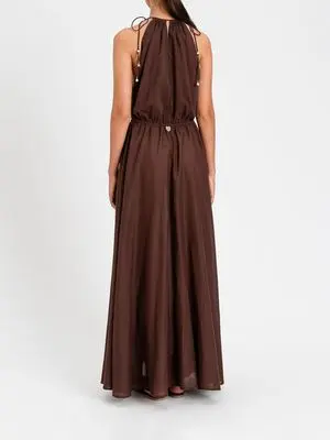 TWINSET Cotton Maxi Dress With Halterneck