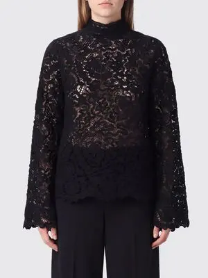 SEMICOUTURE Lace Sweater - Black
