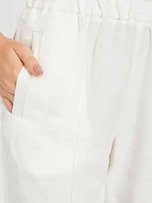 TWINSET Linen Blend Slim Fit Trousers