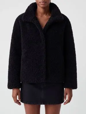 Herno Cropped Faux Fur Jacket - Black